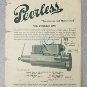 1925 Peerless Marine Engine Sales Folder - Merrick Auto Museum