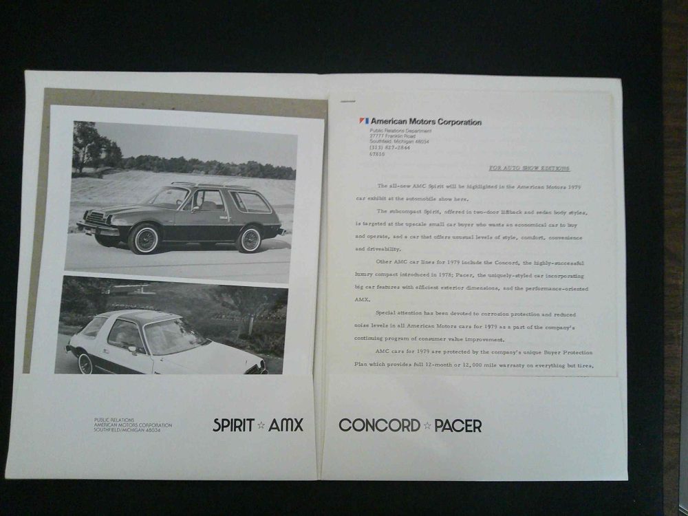 1979 AMC Cars Auto Show News Materials | Merrick Auto Museum