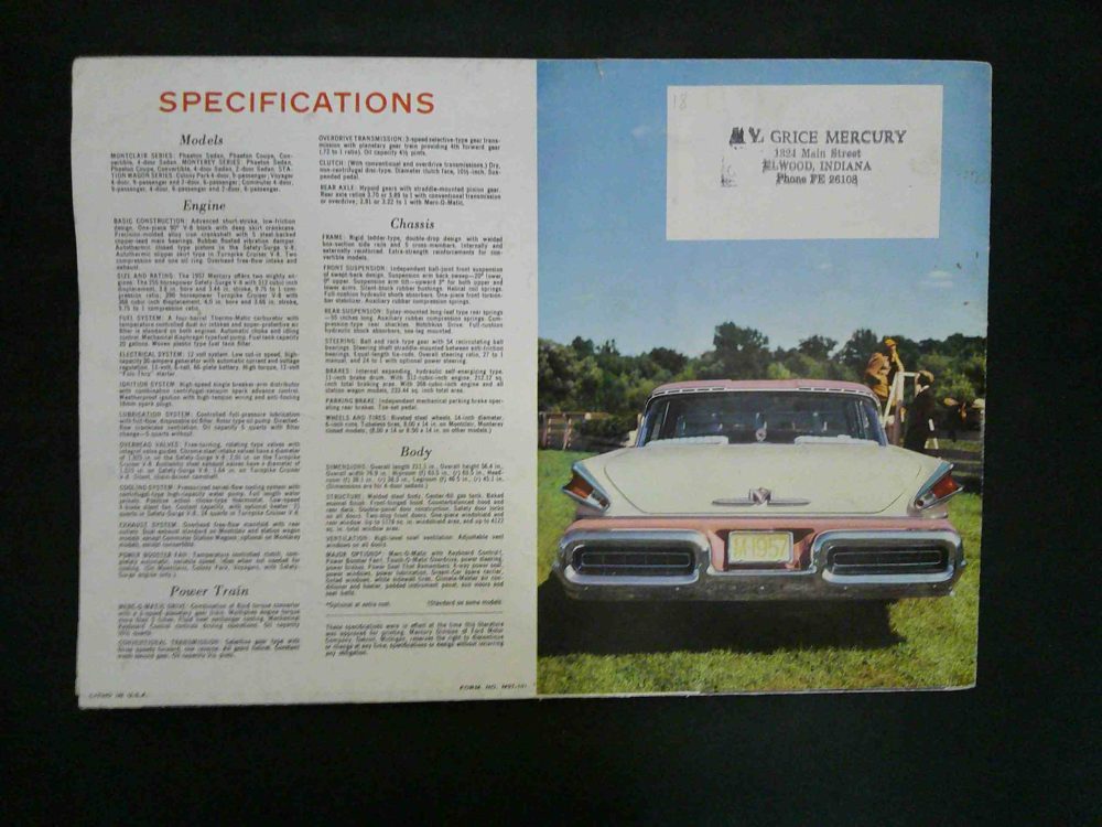 1957 Mercury The Big M Sales Folder | Merrick Auto Museum