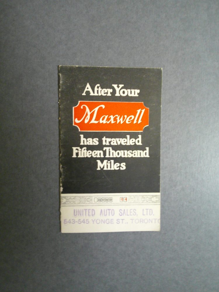 1920 Maxwell Sales Catalog | Merrick Auto Museum