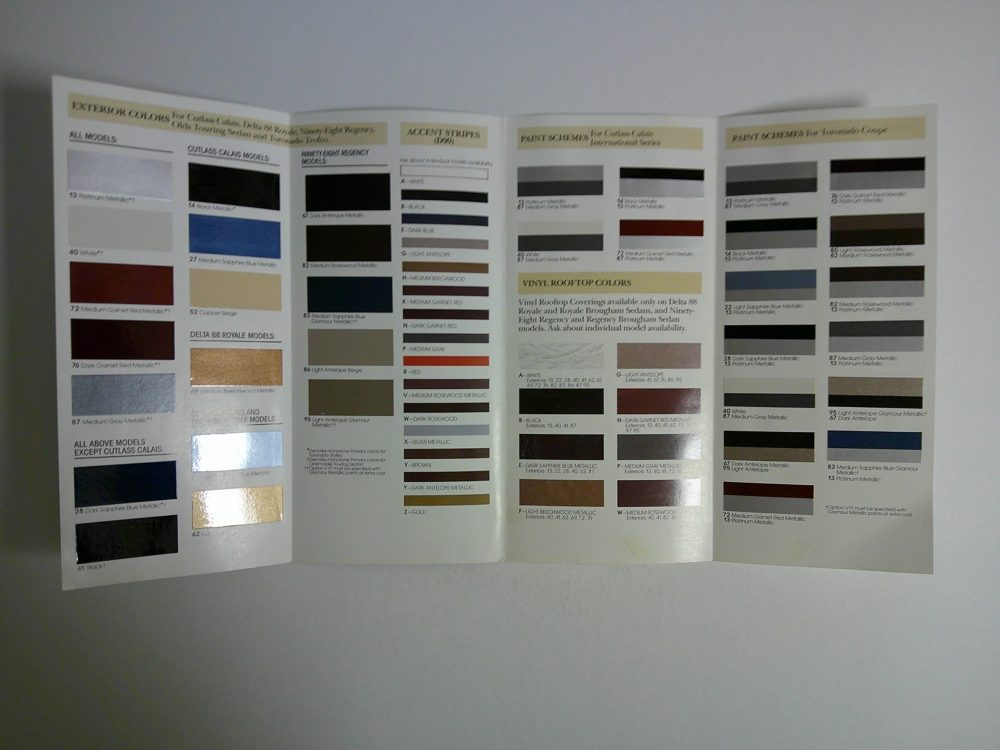 1988 Oldsmobile Color Chip and Fabric Selector Folder | Merrick Auto Museum