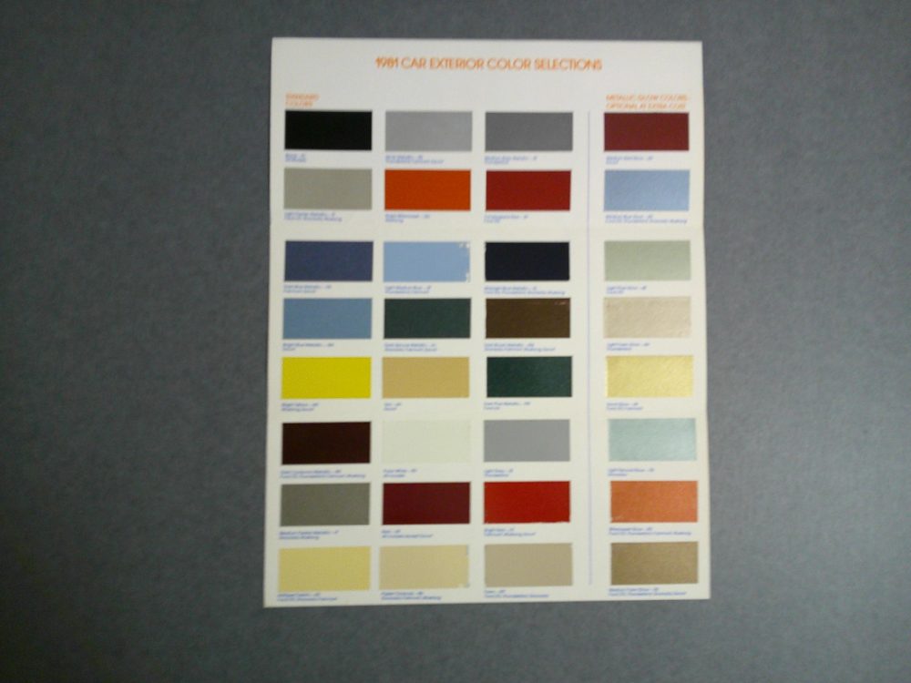 1981 Ford Exterior Colors Sales Folder | Merrick Auto Museum