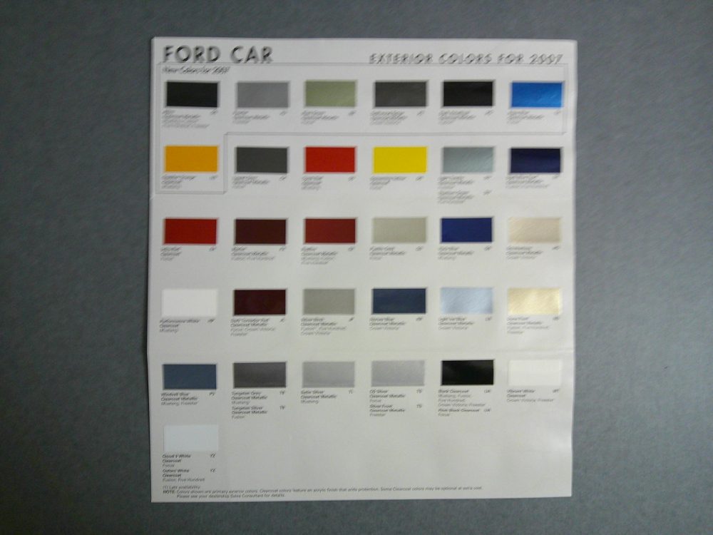 2007 Ford Exterior Colors Folder | Merrick Auto Museum