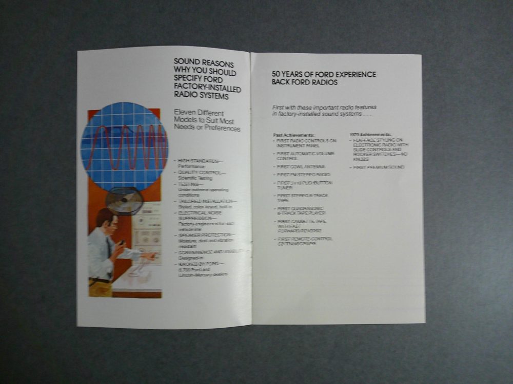 1979 Ford Sound System Sales Catalog | Merrick Auto Museum