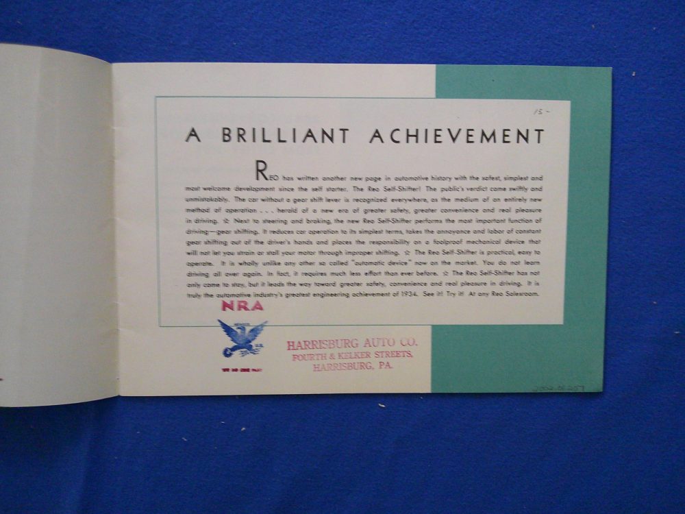 1934 REO Sales Catalog | Merrick Auto Museum