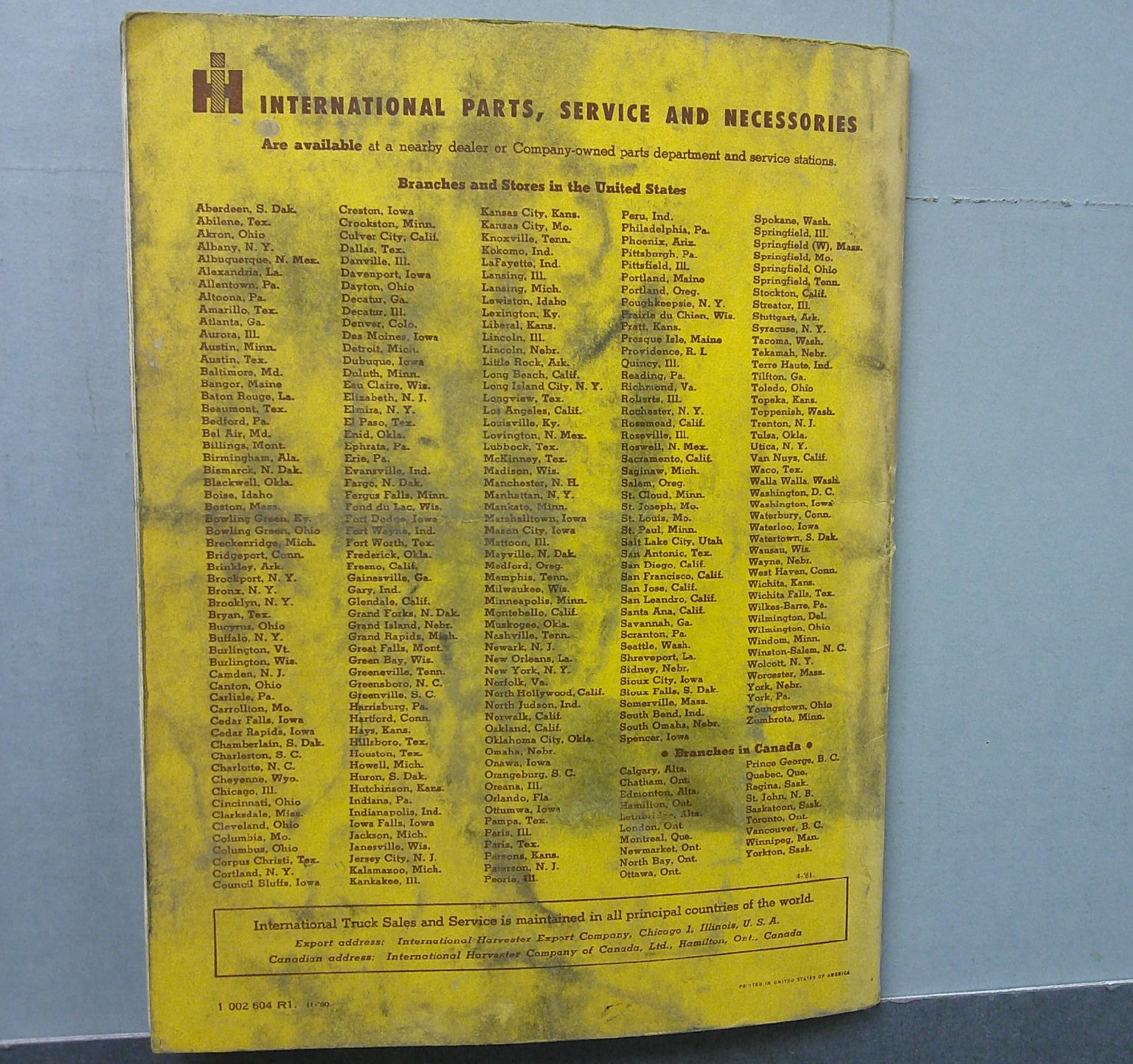 1960-1961 International Harvester Operator’s Manual | Merrick Auto Museum