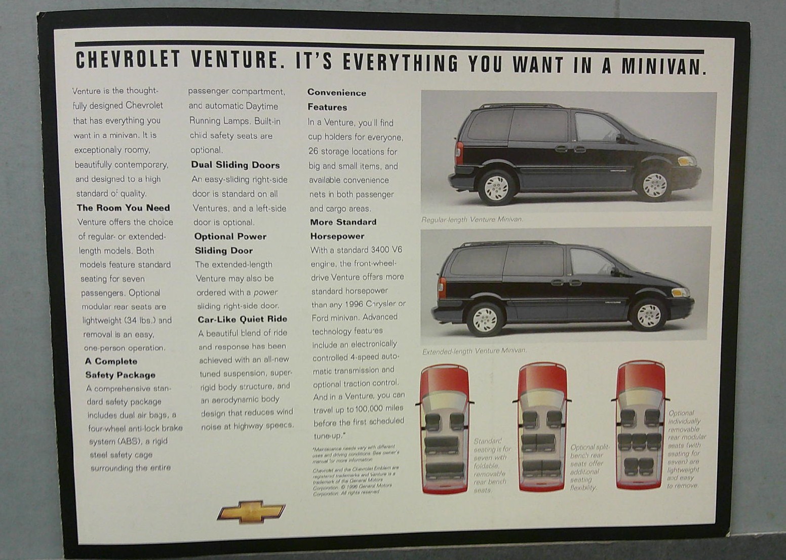 1997 Chevrolet Venture Sales Folder – Merrick Auto Museum