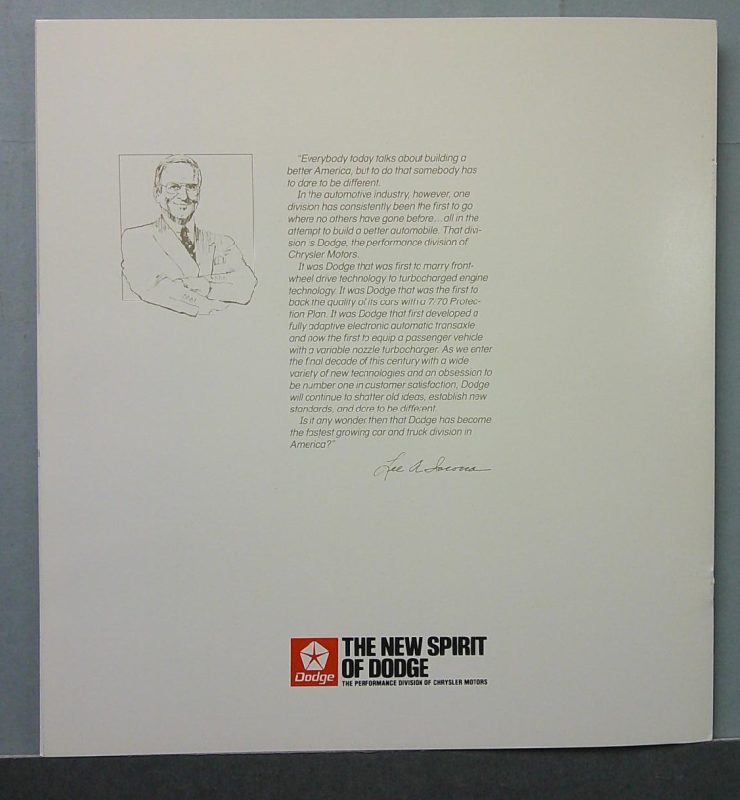 1990 Dodge Spirit Sales Catalog | Merrick Auto Museum