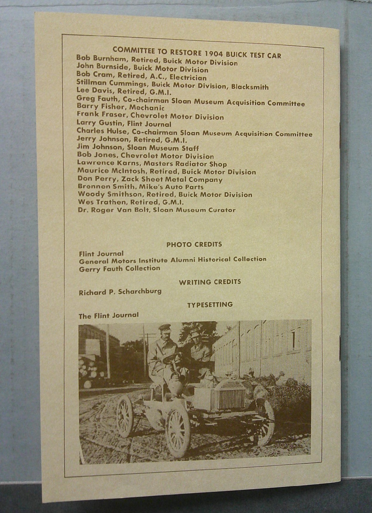 1904 Buick History Brochure | Merrick Auto Museum