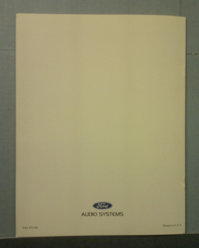 1987 Ford Sound System Sales Catalog | Merrick Auto Museum