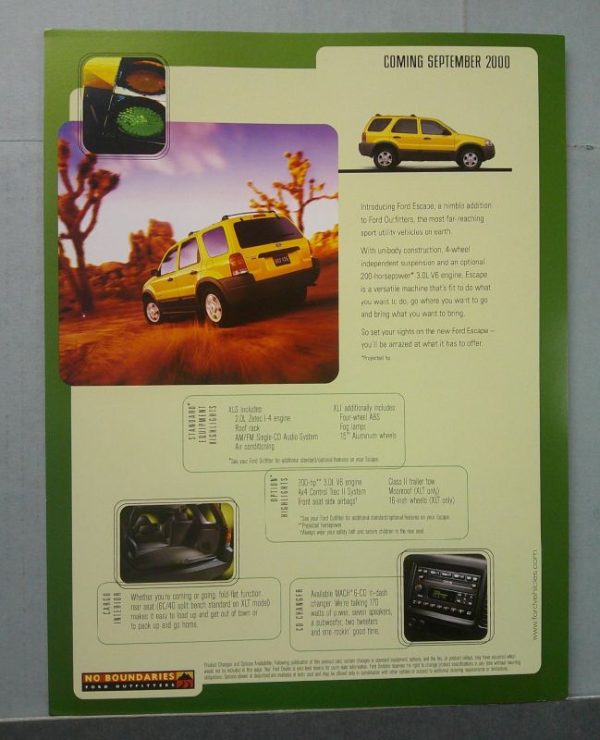 2001 Ford Escape Sales Sheet | Merrick Auto Museum