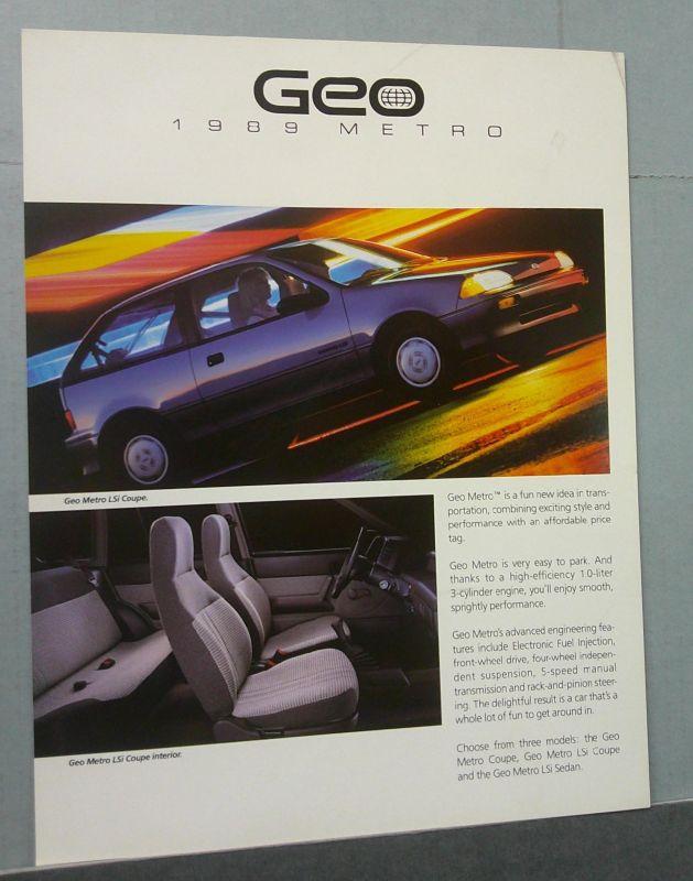 1990 Geo Metro Sales Sheet | Merrick Auto Museum