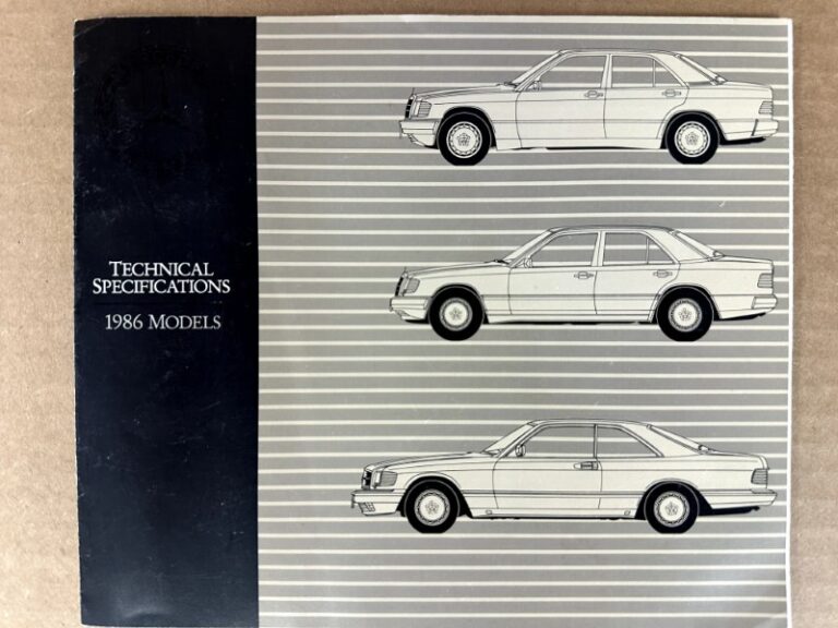 1986 Mercedes Benz Technical Specifications, Sales Catalog | Merrick ...