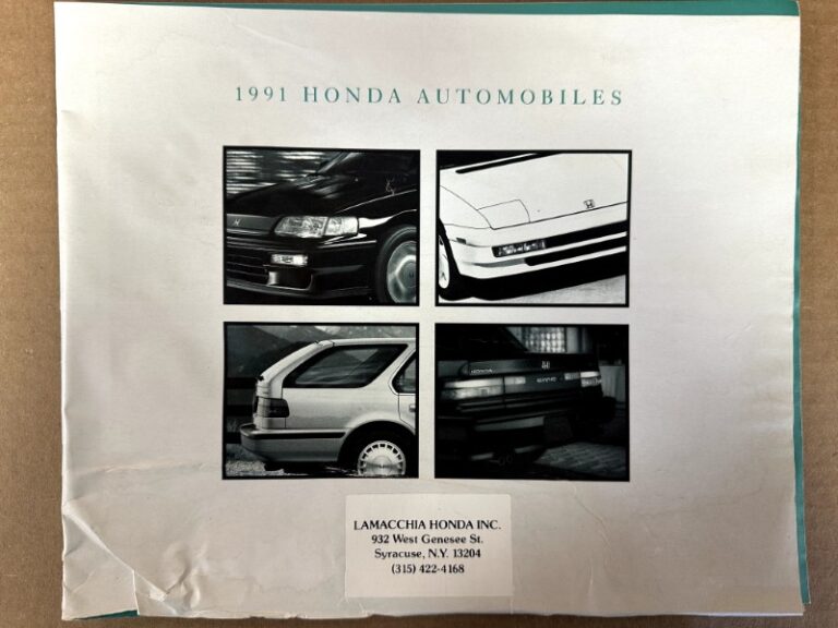 1991 Honda Automobiles, Sales Catalog | Merrick Auto Museum