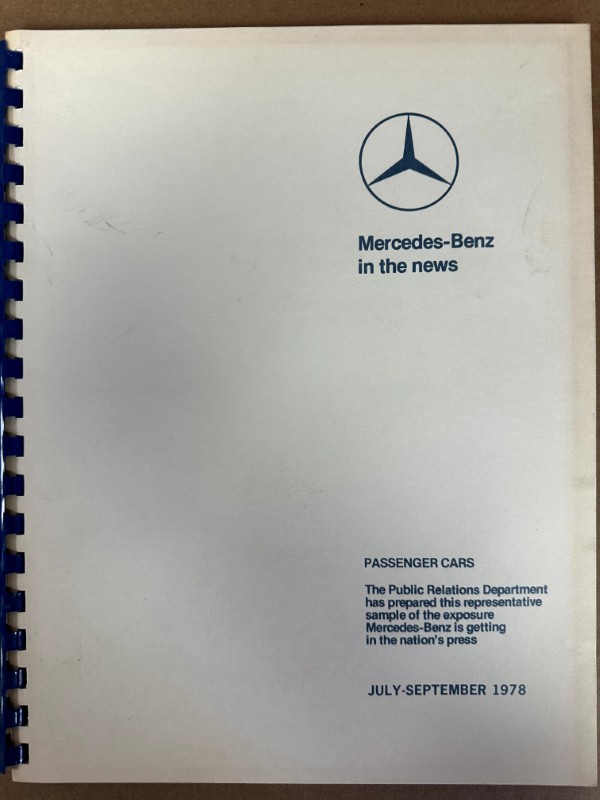 1978 Mercedes Benz Public Relations Department | Merrick Auto Museum