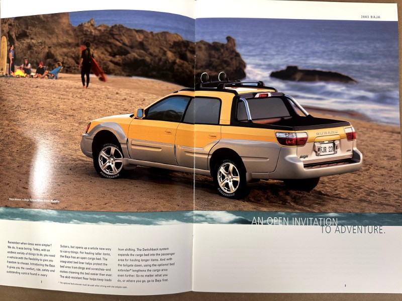 2002 Subaru Baja, Sales Catalog | Merrick Auto Museum